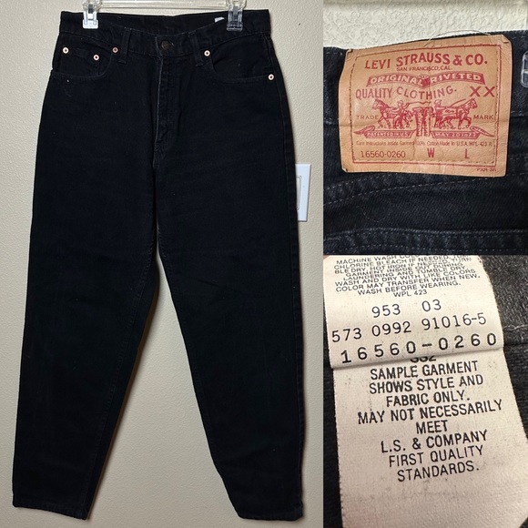 Levi's | Jeans | Levis Rare Vintage Black Sample Jeans Size | Poshmark
